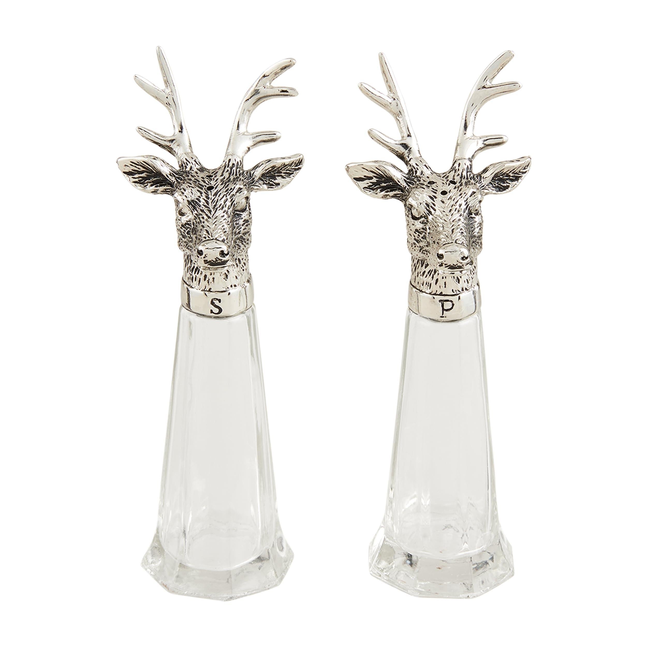 Mud Pie Metal Deer S and P Salt & Pepper, 6 x 1 3/4 " Dia | VITRINE